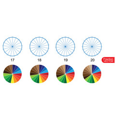 Fraction pie divided into slices fractions Vector Image