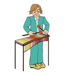 Set of funny cartoon musical instruments for kids Vector Image