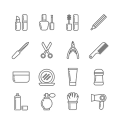 Beauty and cosmetic line icons set Royalty Free Vector Image
