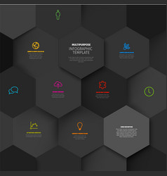 Modern dark infographic report template Royalty Free Vector