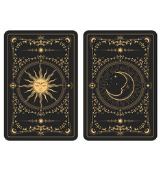 Tarot cards reverse side with esoteric and mystic Vector Image