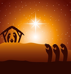 Christian christmas background with birth Vector Image
