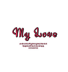 Collection of lettering written with cursive font Vector Image