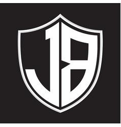 Jb logo monogram with circle shape and square Vector Image