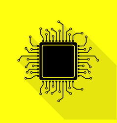 Cpu microprocessor sticker style icon Royalty Free Vector
