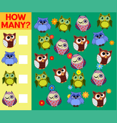 Cartoon education counting game for preschool Vector Image