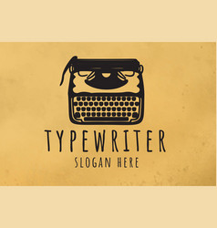 Old typewriter logo design inspiration Royalty Free Vector