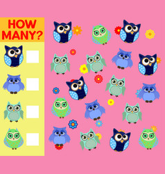 Cartoon education counting game for preschool Vector Image