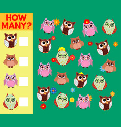 Cartoon education counting game for preschool Vector Image