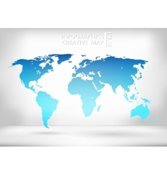 Blue world map globe isolated on white background Vector Image