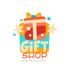 Corporate gift store logo design template Vector Image