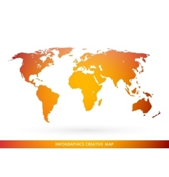 Red geometric world map Royalty Free Vector Image