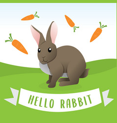 Alphabet letter r and rabbit Royalty Free Vector Image