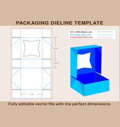 Display pie box dieline template Royalty Free Vector Image