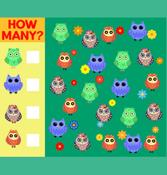 Cartoon education counting game for preschool Vector Image