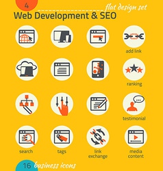 Business icon set software and web development Vector Image