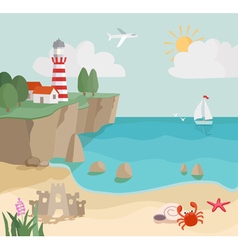 Beautiful coast Royalty Free Vector Image - VectorStock