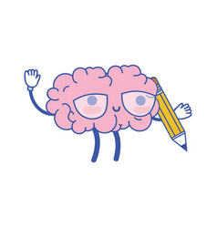 Cute brain adorable Royalty Free Vector Image - VectorStock