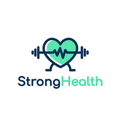 Cartoon red heart lifting weight Royalty Free Vector Image