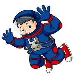 Astronaut in space suit back view full color Vector Image
