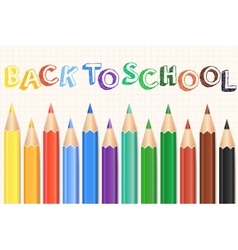 Back to school color pencils background Royalty Free Vector