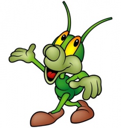 Cartoon ladybug presenting on white background Vector Image