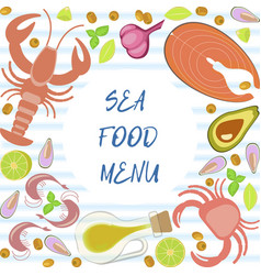 Background with various seafood Royalty Free Vector Image