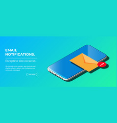 Modern mobile cell phone on colorful background Vector Image