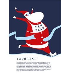 Santa claus riding on a vintage moto bike Vector Image