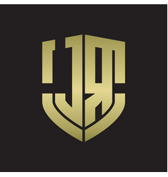 Jr initial logo linked circle monogram Royalty Free Vector