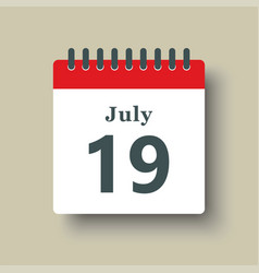 Calendar icon day 19 september template date days Vector Image