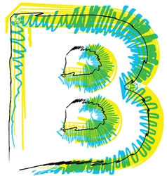 Grunge colorful font letter b Royalty Free Vector Image