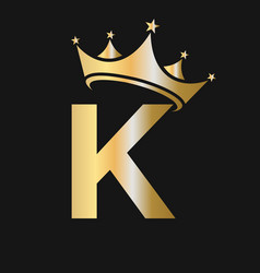 Letter k crown logo Royalty Free Vector Image - VectorStock