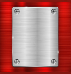 Metal plate with screws Royalty Free Vector Image