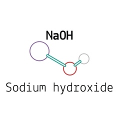 NaOH sodium hydroxide molecule Royalty Free Vector Image