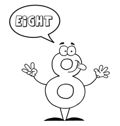 Funny cartoon numbers-8 Royalty Free Vector Image