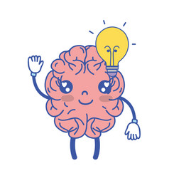 Cute brain adorable Royalty Free Vector Image - VectorStock