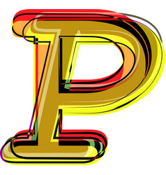 Colorful font letter p Royalty Free Vector Image