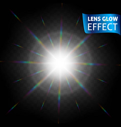 Realistic light shining bright glare lamps Vector Image