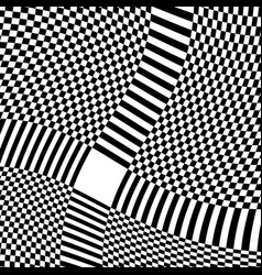 Checkered pattern with distortion effect deformed Vector Image