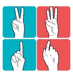 Sign language number 4 Royalty Free Vector Image