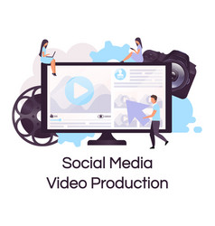 Tv production website landing page design Vector Image