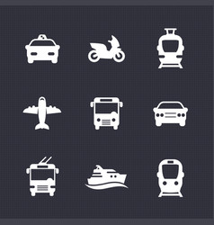 Icon set - train and transport Royalty Free Vector Image