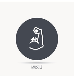 Biceps muscle icon bodybuilder strong arm sign Vector Image