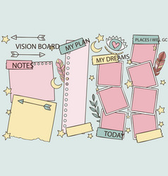 Hand drawn vision board Royalty Free Vector Image