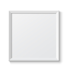 Realistic white picture frame on transparent Vector Image