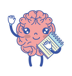 Cute brain adorable Royalty Free Vector Image - VectorStock