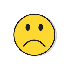 Yellow cartoon face sad upset emoji people emotion