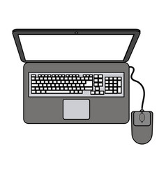 Modern monitor with keyboard and computer mouse Vector Image