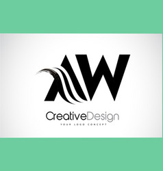 A w letter logo design creative aw letters icon Vector Image